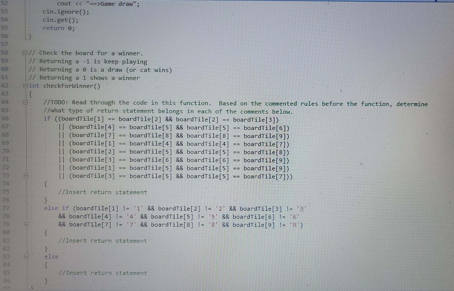 Solved 3-3 Fill in the Blank Assignment: Tic-Tac-Toe | Chegg.com