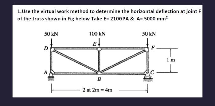 Solved 1. Use the virtual work method to determine the | Chegg.com