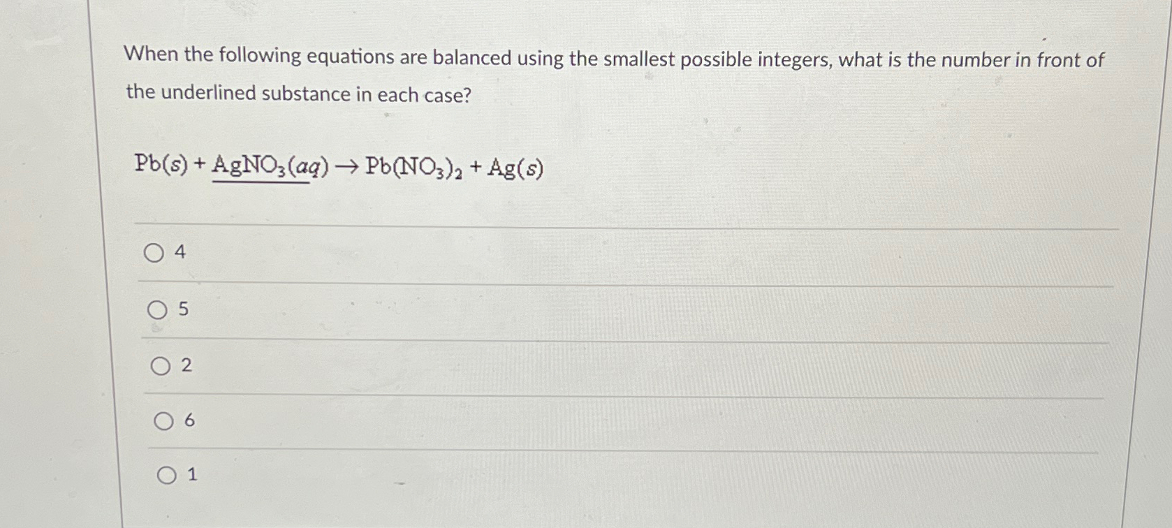 Solved When the following equations are balanced using the | Chegg.com