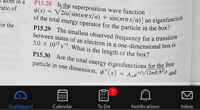 Solved P15.28 Is the superposition wave function | Chegg.com
