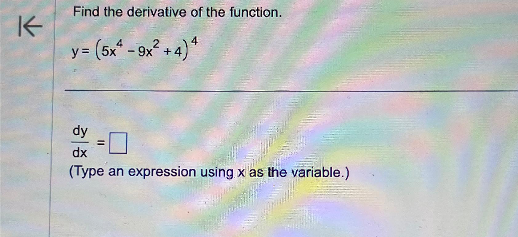 Solved Find the derivative of the | Chegg.com