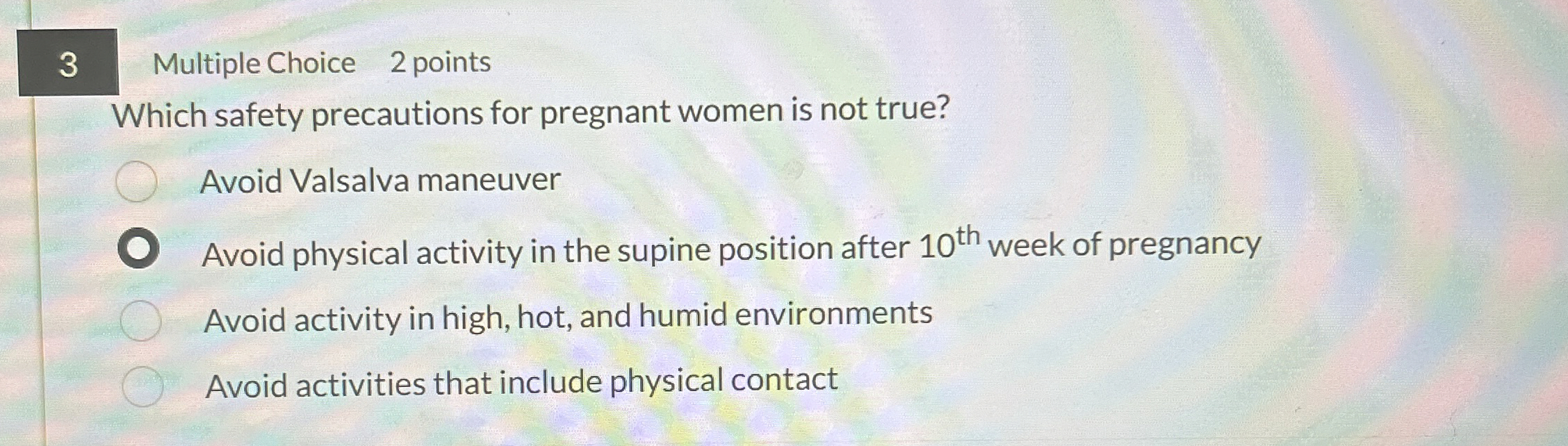 Solved 3Multiple Choice 2 ﻿pointsWhich safety precautions | Chegg.com
