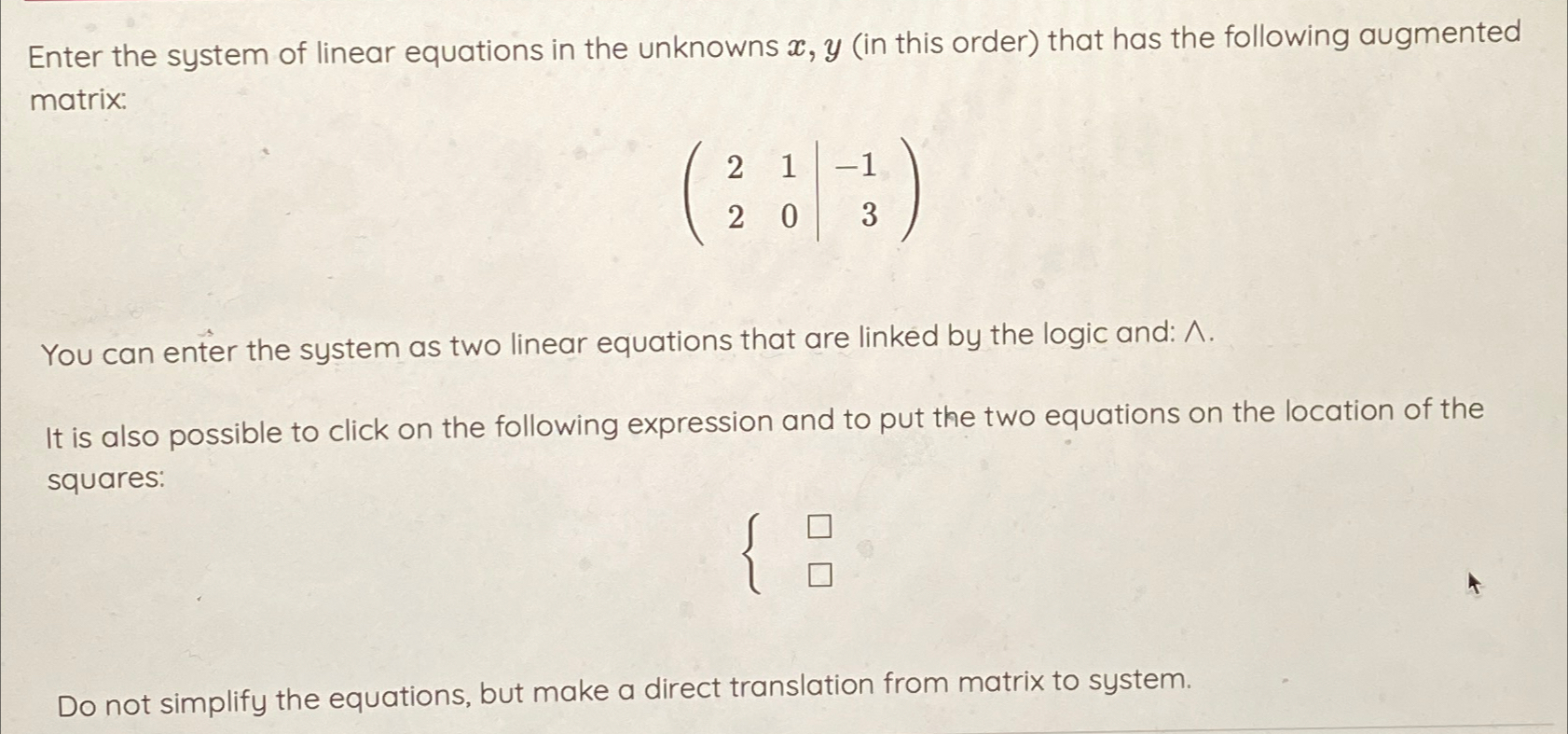Solved Enter the system of linear equations in the unknowns | Chegg.com