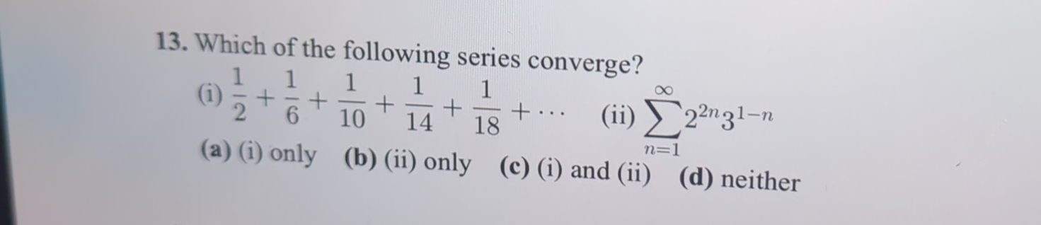 Solved Which of the following series | Chegg.com