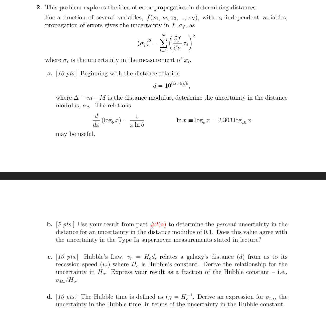 Solved This problem explores the idea of error propagation | Chegg.com