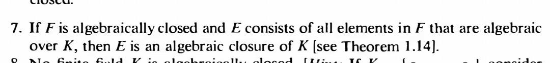 Solved 7. If F is algebraically closed and E consists of all | Chegg.com