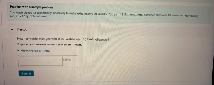 Solved Practice with a sample problem You wash dishes for a | Chegg.com
