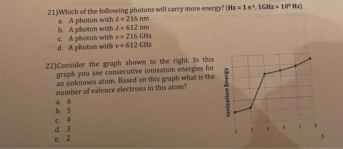 Solved 21) Which of the following photons will carry more | Chegg.com