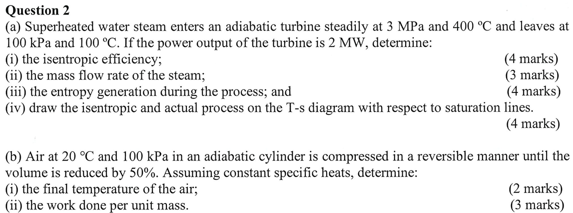Solved (b) ﻿Air at \( 20^{\circ} \mathrm{C} \) ﻿and 100 ﻿kPa | Chegg.com