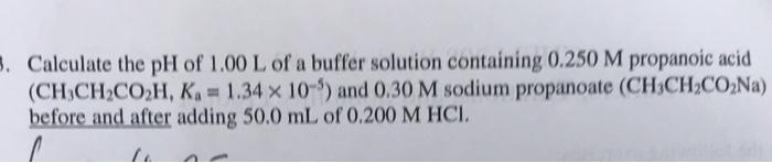 Solved Calculate the pH of 1.00 L of a buffer solution | Chegg.com