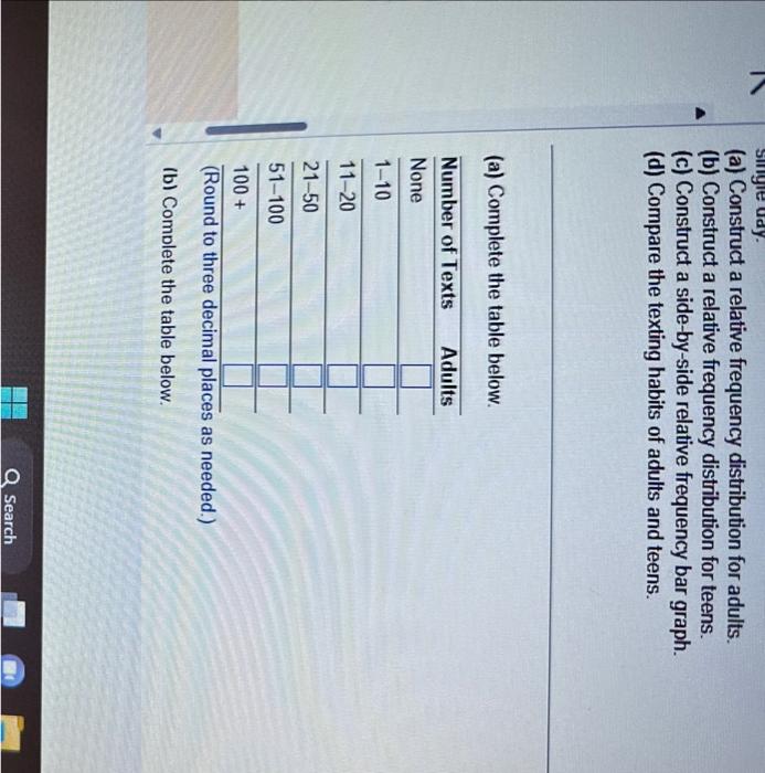 Solved (a) Construct a relative frequency distribution for | Chegg.com