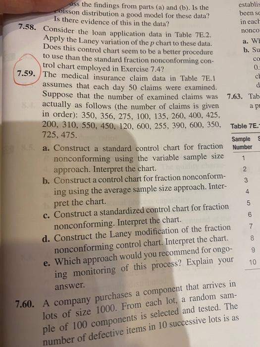 Solved Table 7E.1 Medical Insurance Claim Data for rvarrice | Chegg.com