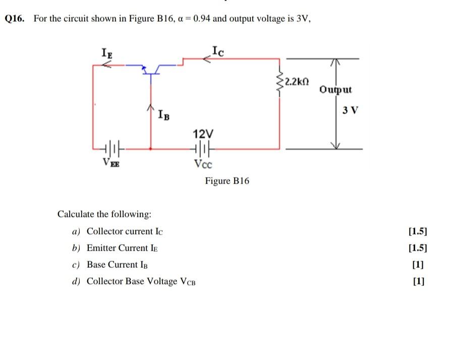Solved Q16. For the circuit shown in Figure B16, a = 0.94 | Chegg.com