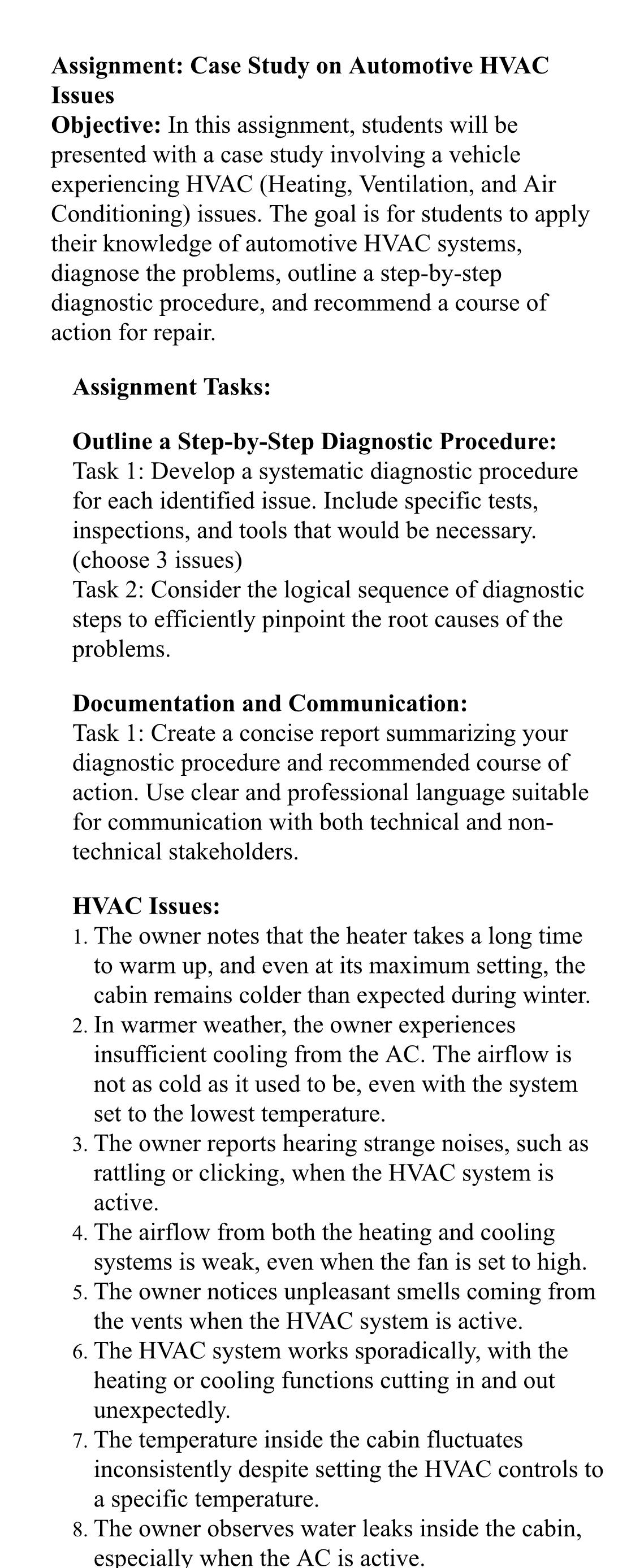 Solved Assignment: Case Study on Automotive HVAC | Chegg.com