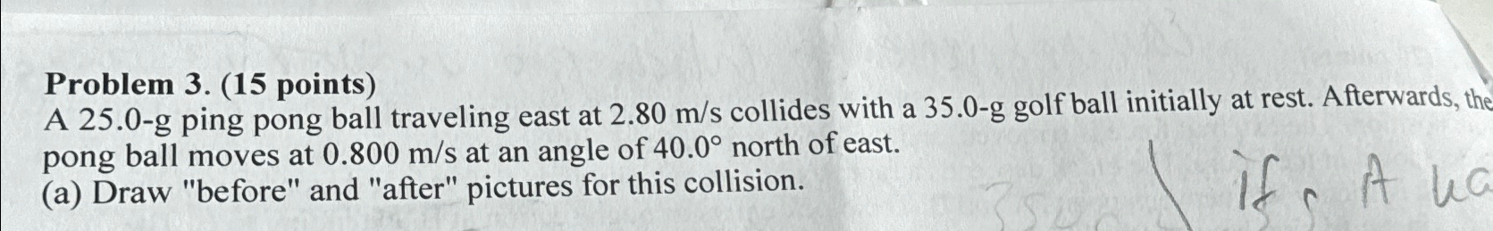 Solved Problem 3. (15 ﻿points)A 25.0-g ﻿ping pong ball | Chegg.com
