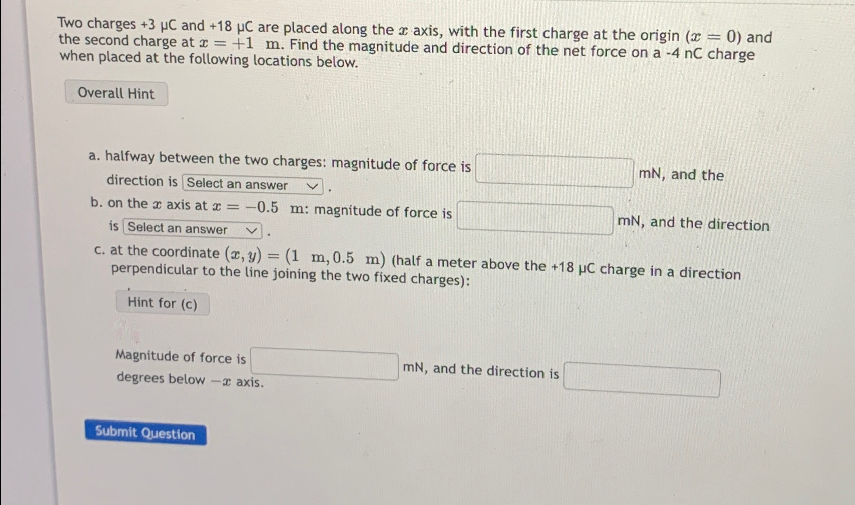 Solved Two charges +3μC ﻿and +18μC ﻿are placed along the x | Chegg.com