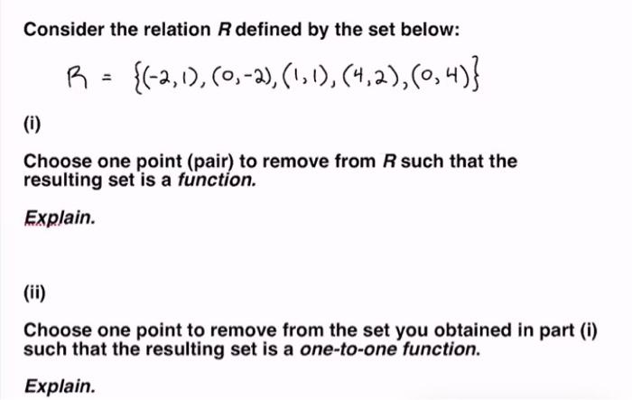 Solved Consider the relation R defined by the set below: R = | Chegg.com