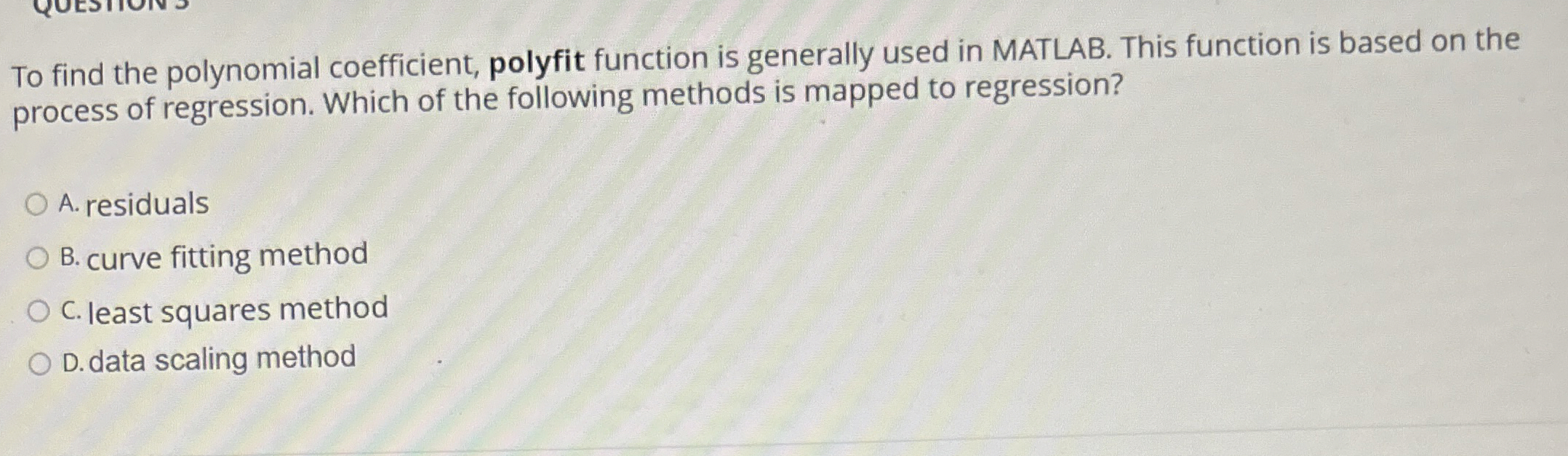 Solved To find the polynomial coefficient, polyfit function | Chegg.com