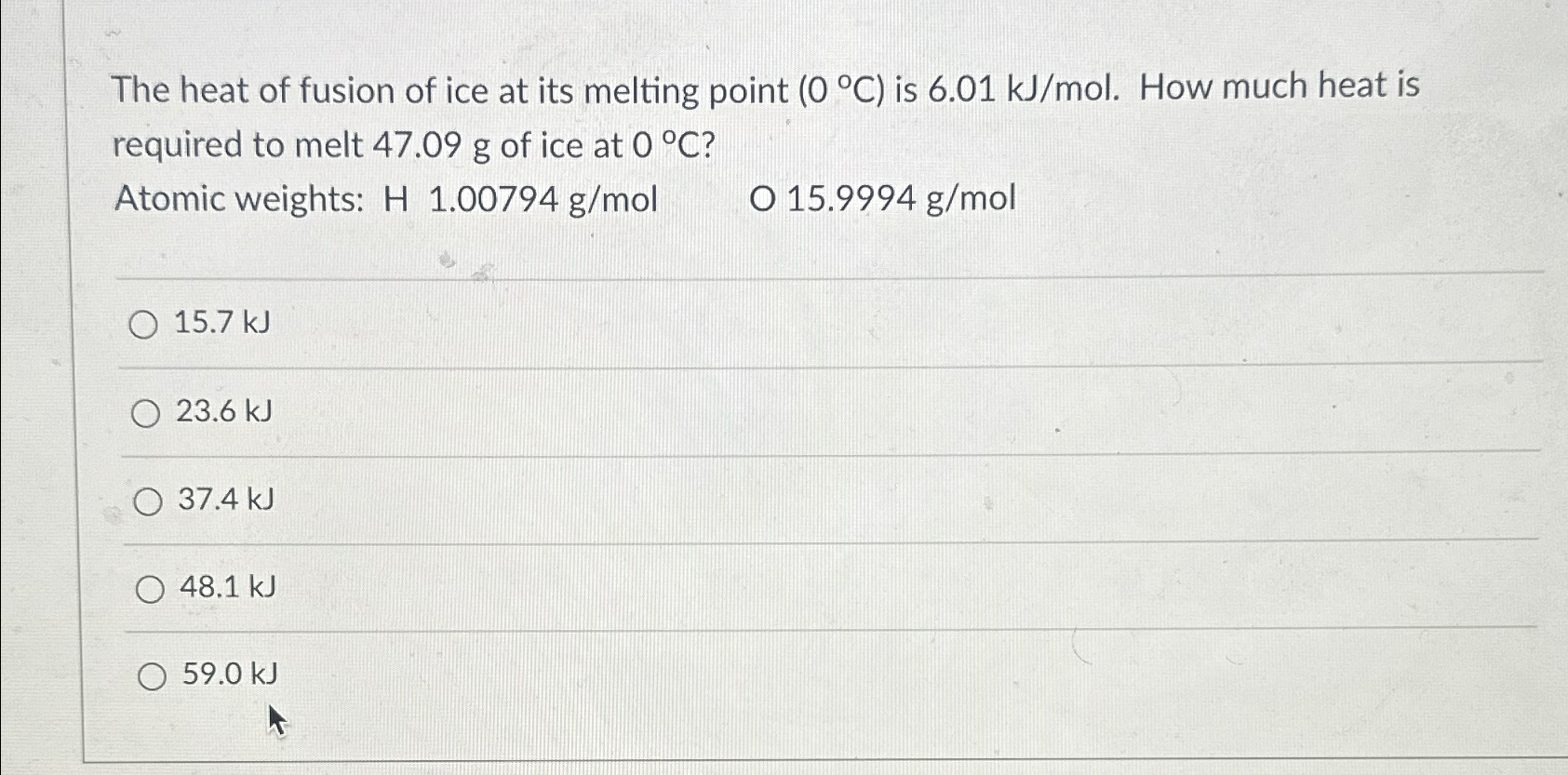 Solved The heat of fusion of ice at its melting point (0°C) | Chegg.com