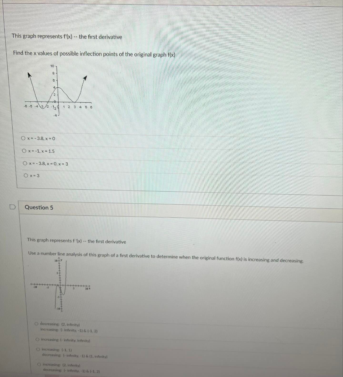 Solved This graph represents f'(x)-- ﻿the first | Chegg.com