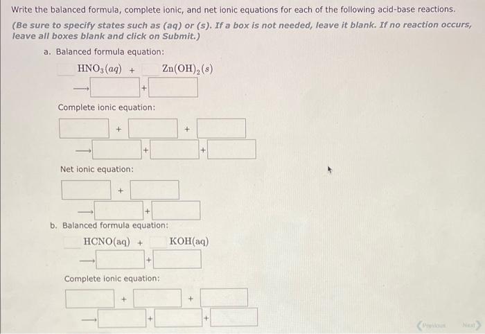 Solved Write the balanced formula, complete ionic, and net | Chegg.com