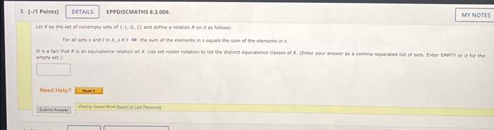 Solved Let X be the set if nonempty sets of {−1,0,1} and | Chegg.com