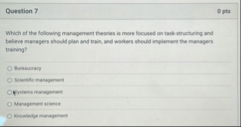 Solved Question 70 ﻿ptsWhich of the following management | Chegg.com
