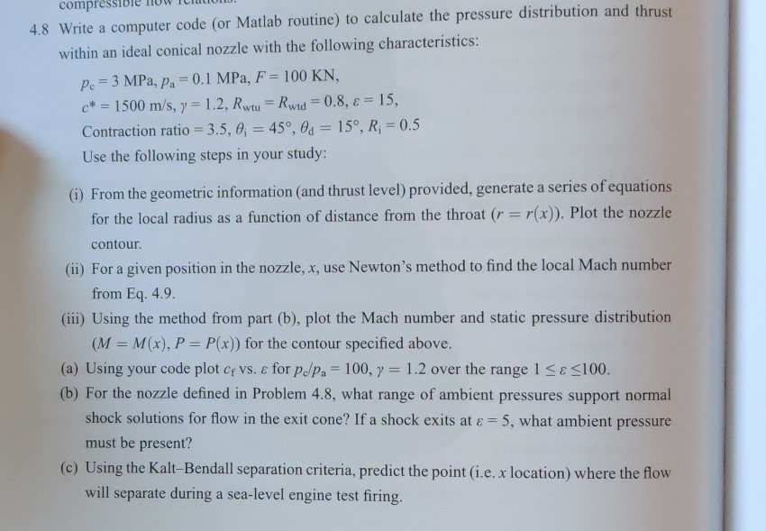 compressie 4.8 Write a computer code (or Matlab | Chegg.com