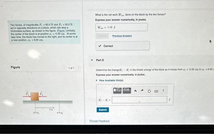 Solved What is the net work Wbet done an the block by the | Chegg.com