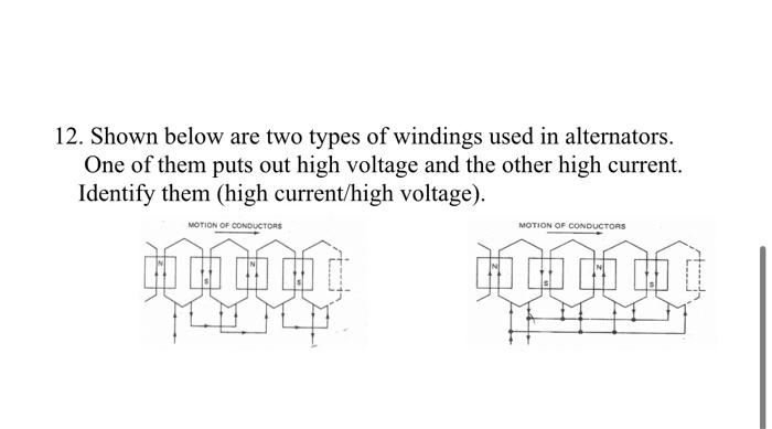 Solved 12. Shown below are two types of windings used in | Chegg.com