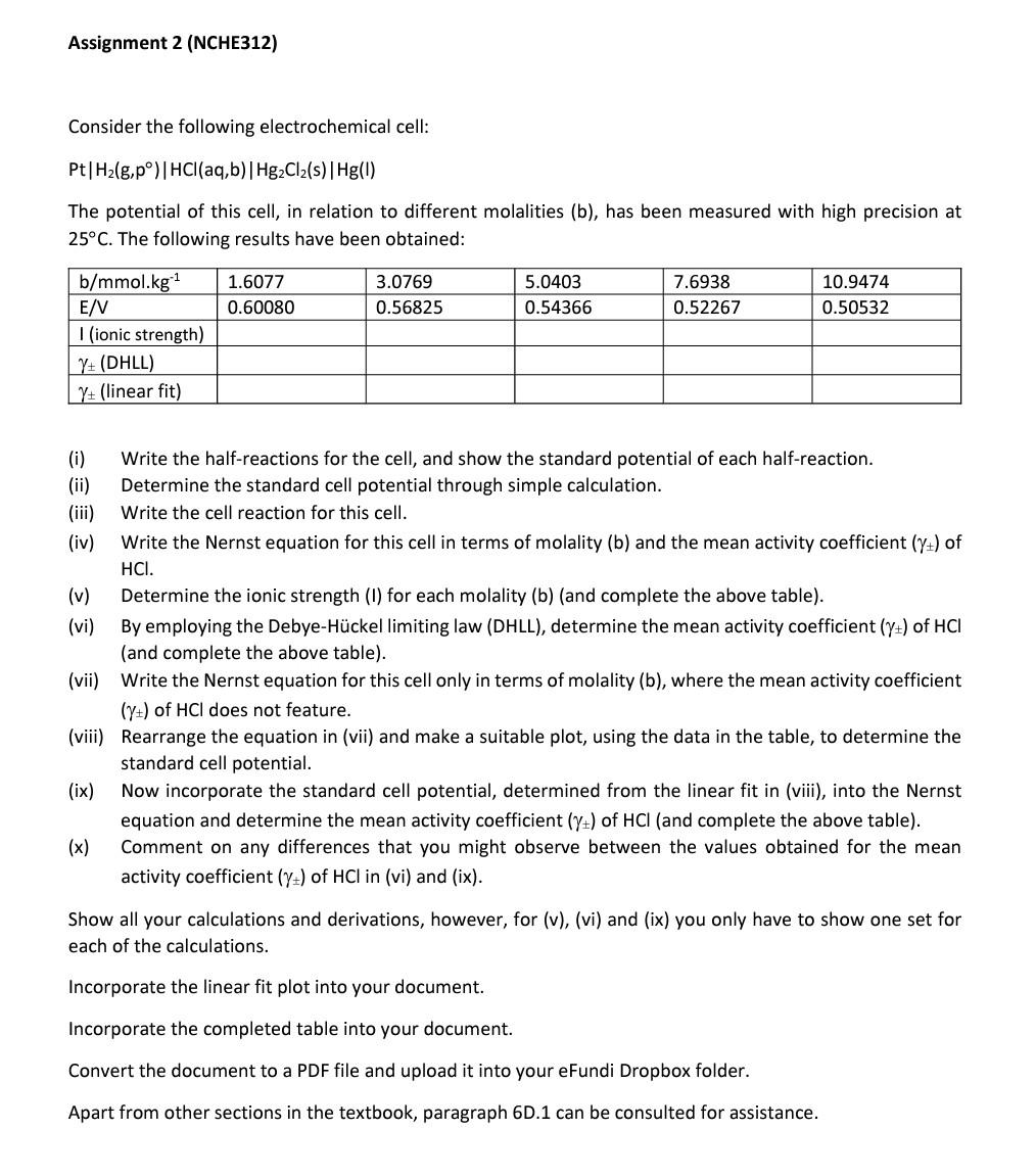Solved Assignment 2 (NCHE312) Consider the following | Chegg.com
