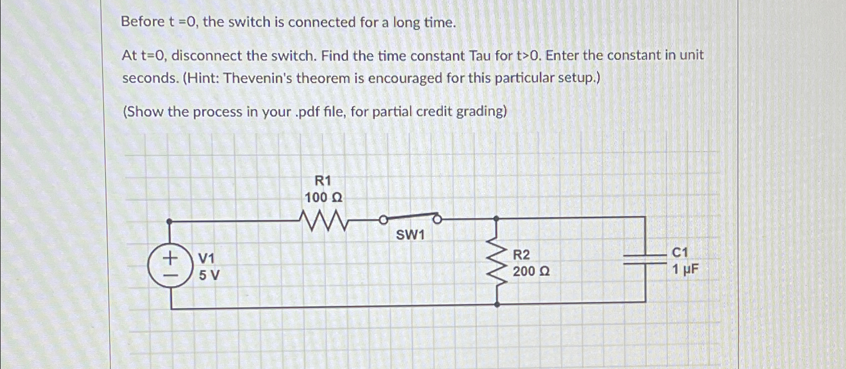 Solved Before t=0, ﻿the switch is connected for a long | Chegg.com