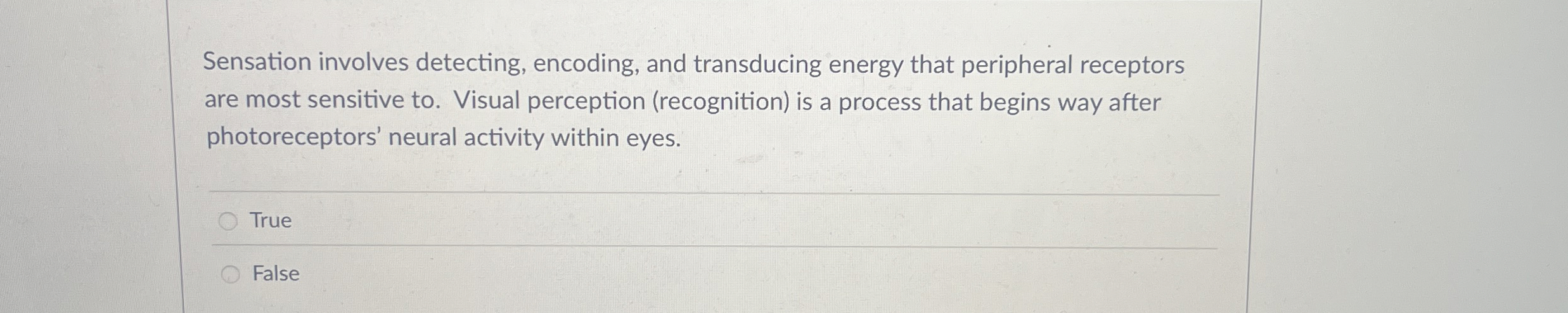 Solved Sensation involves detecting, encoding, and | Chegg.com