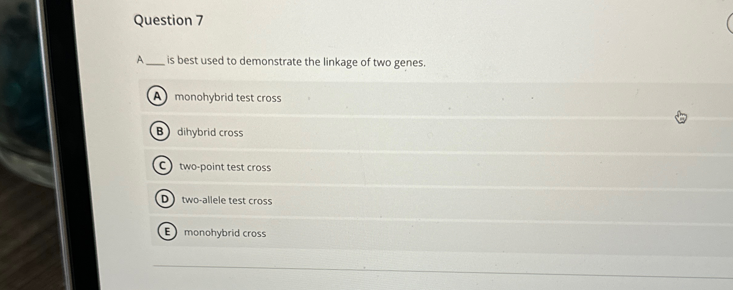 Solved Question 7A ﻿is best used to demonstrate the | Chegg.com