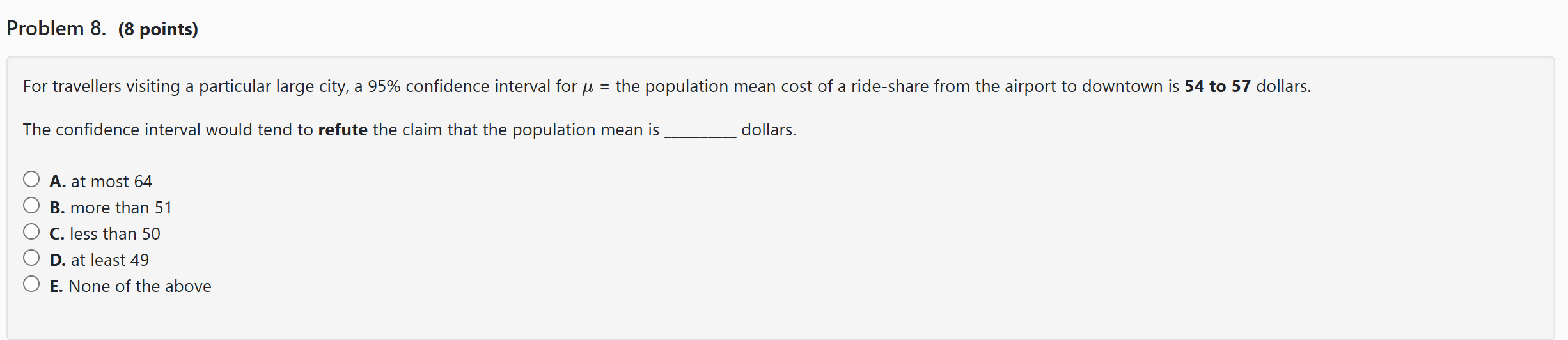 Solved Problem 8. (8 ﻿points)For travellers visiting a | Chegg.com