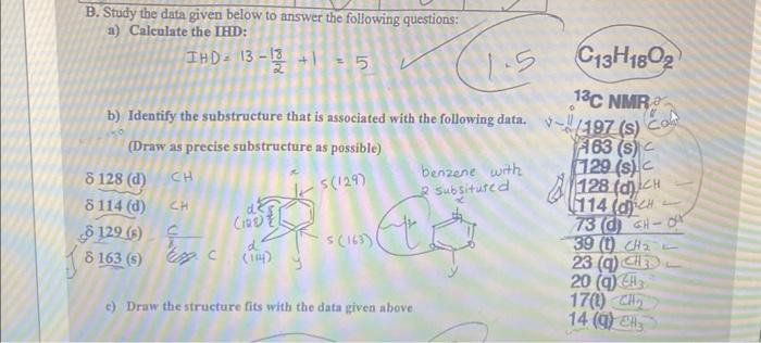 Solved B. Study the data given below to answer the following | Chegg.com