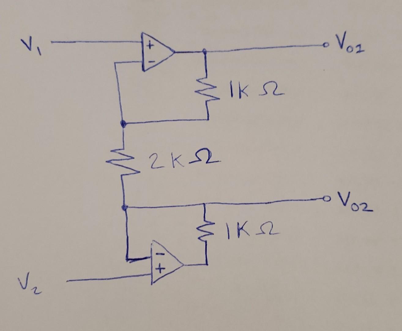Solved Considering these are ideal op amps (open loop gain = | Chegg.com