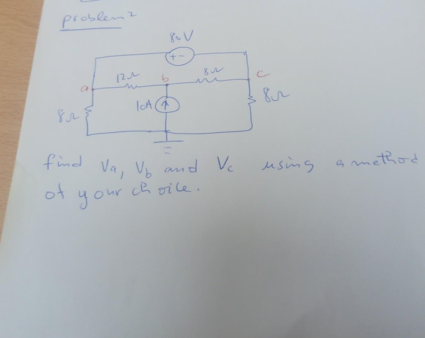 Solved find Va,Vb and Vc using a method of your ch oile. | Chegg.com