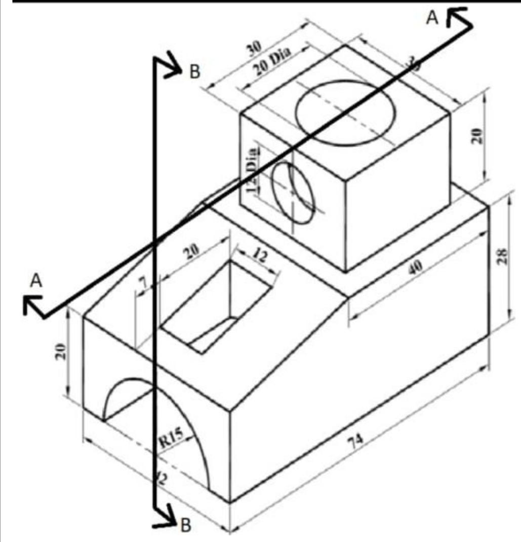 Solved Draw : Section A-A view Section B-B view | Chegg.com