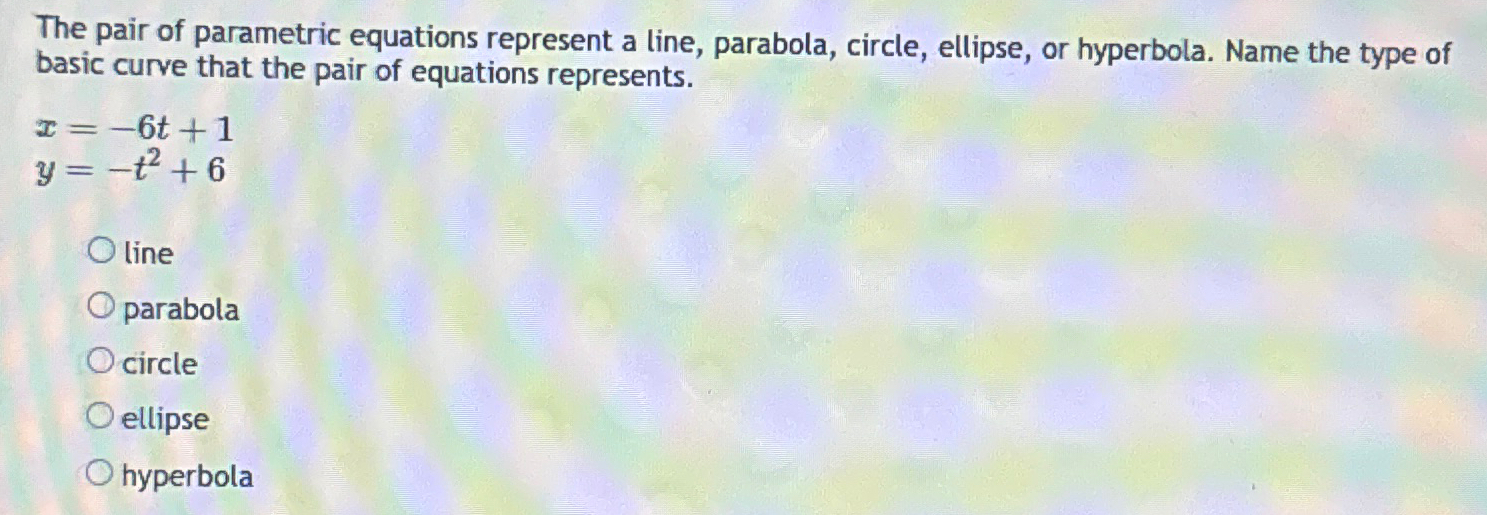 Solved The pair of parametric equations represent a line, | Chegg.com