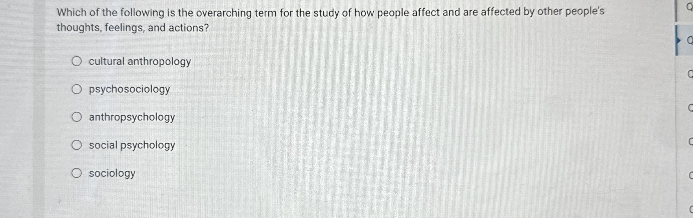 Solved Which of the following is the overarching term for | Chegg.com