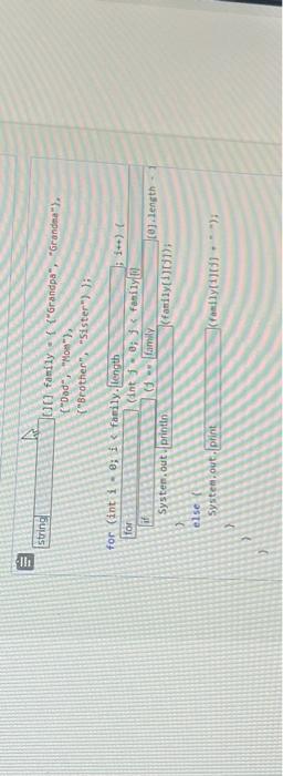 Solved Iterating 2d Array Elements Fill In The Blanks Below