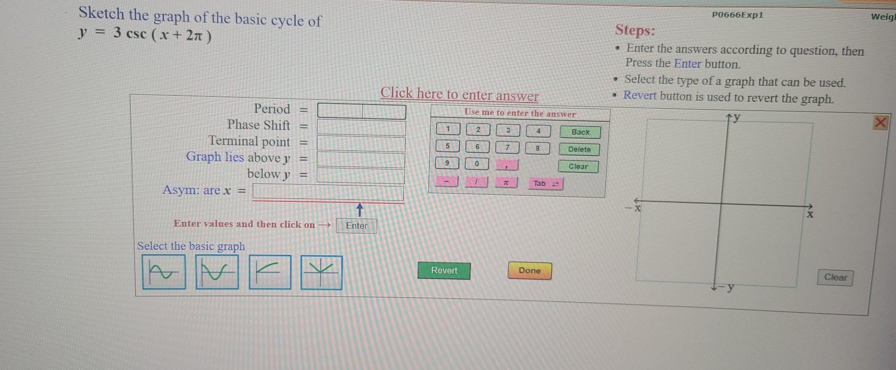 Solved Sketch the graph of the basic cycle of y = 3 csc (x + | Chegg.com