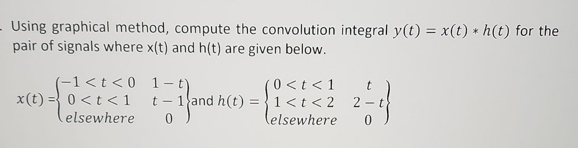 Solved Using Graphical Method Compute The Convolution 