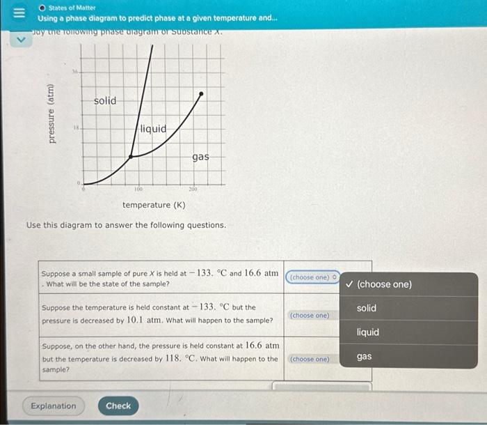 Solved States of Matter Using a phase diagram to predict | Chegg.com