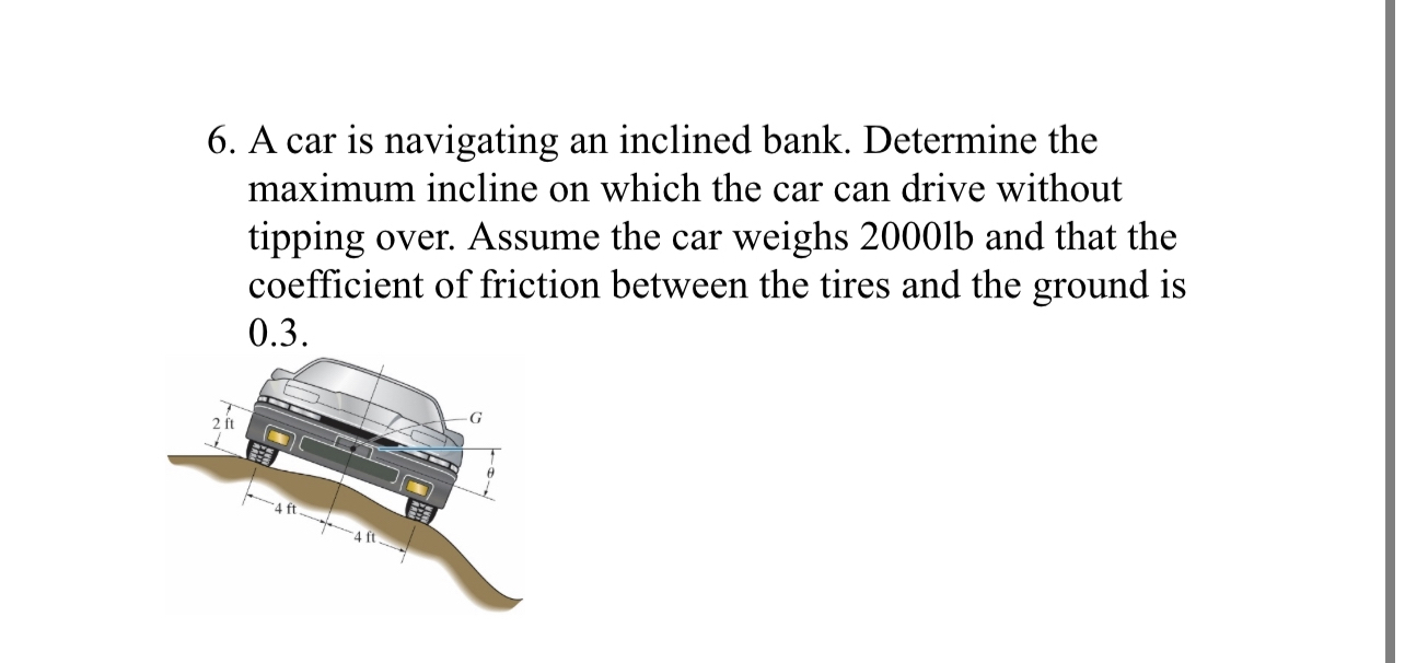 Solved A car is navigating an inclined bank. Determine the | Chegg.com