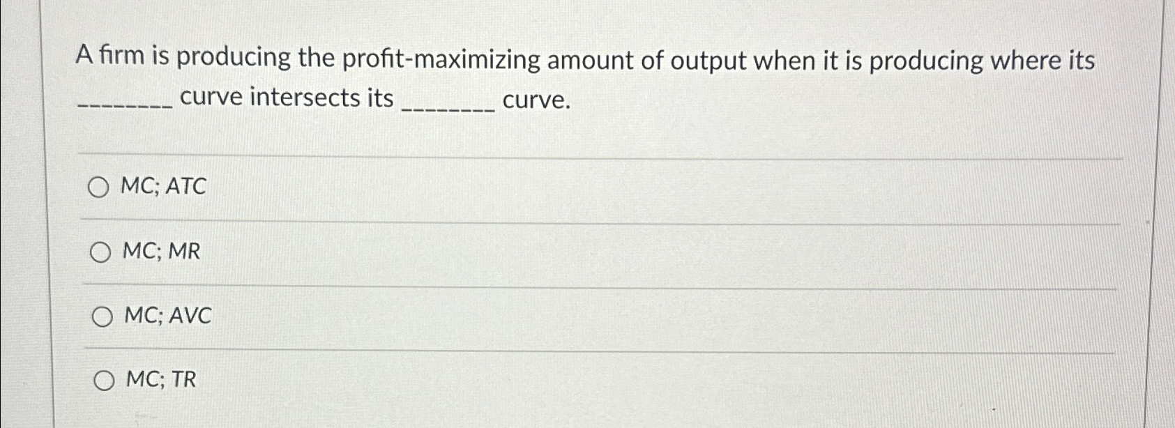 Solved A firm is producing the profit-maximizing amount of | Chegg.com