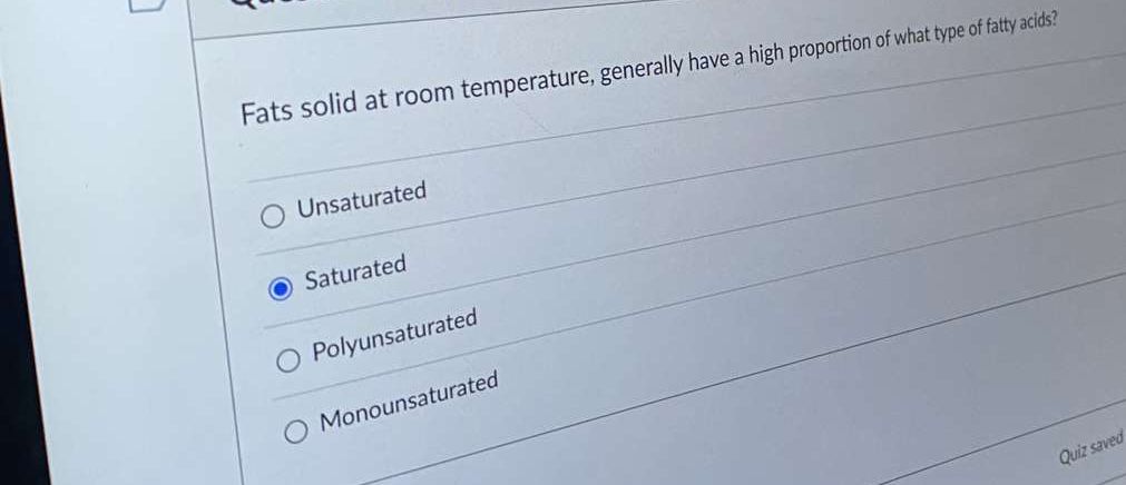 Solved Fats solid at room temperature, generally have a high | Chegg.com