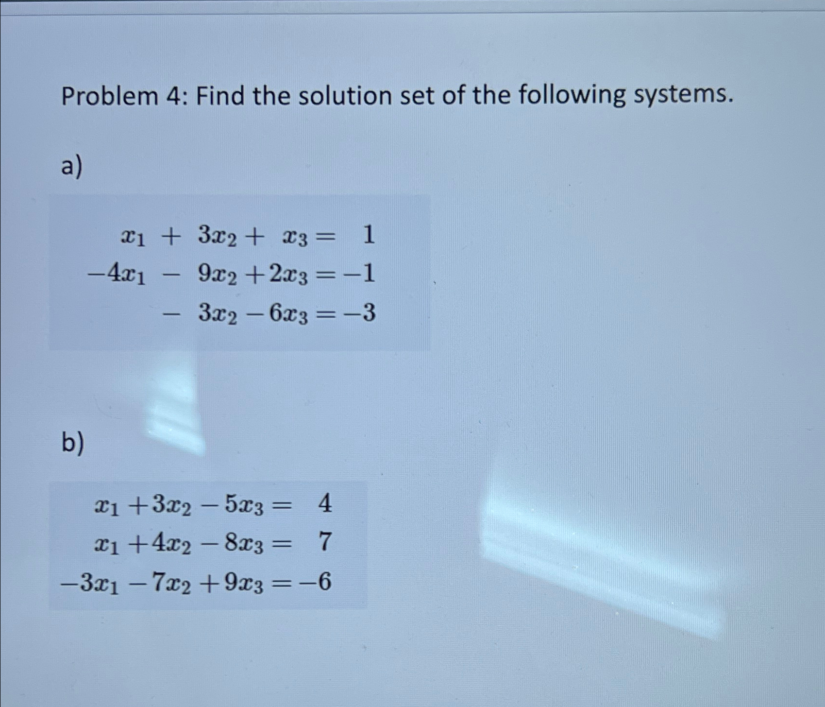 Solved Problem 4: Find the solution set of the following | Chegg.com