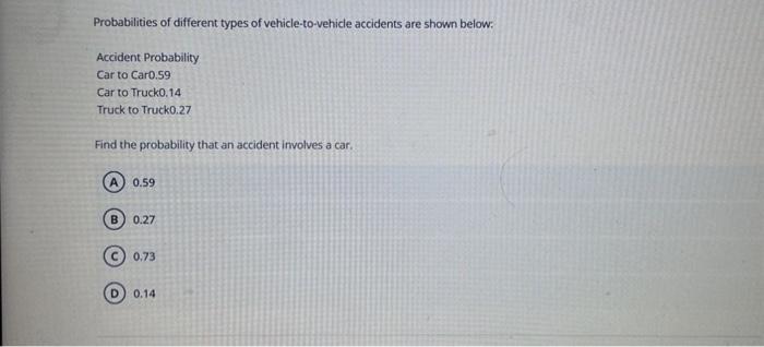 Solved Probabilities of different types of | Chegg.com